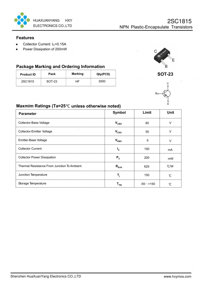 2SC1815 technical document page 1