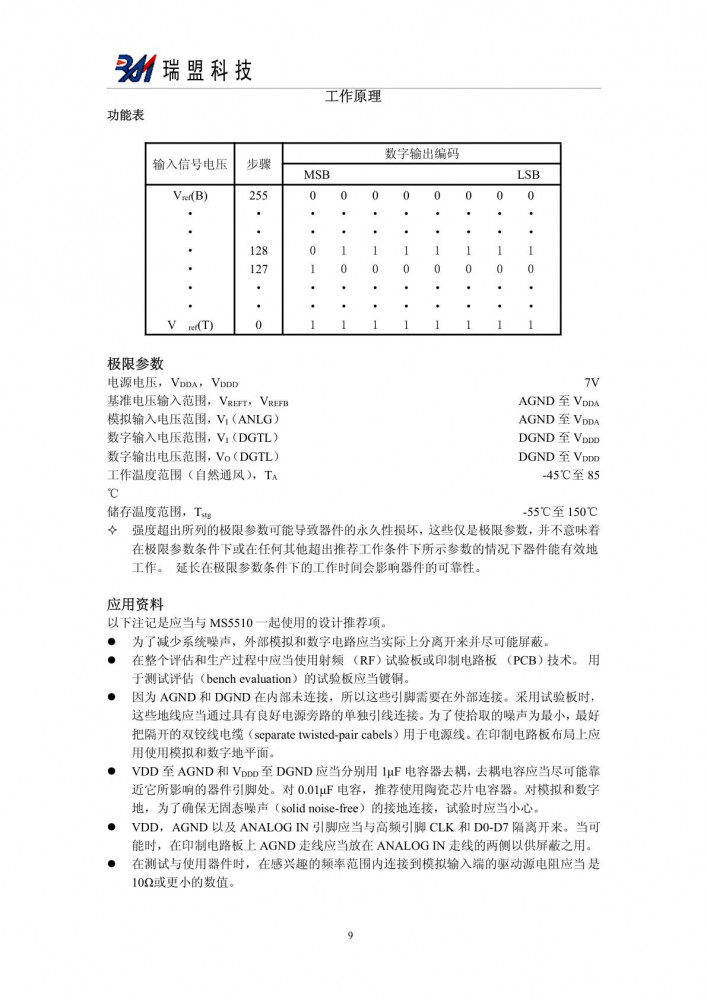 MS5510 datasheet page 9
