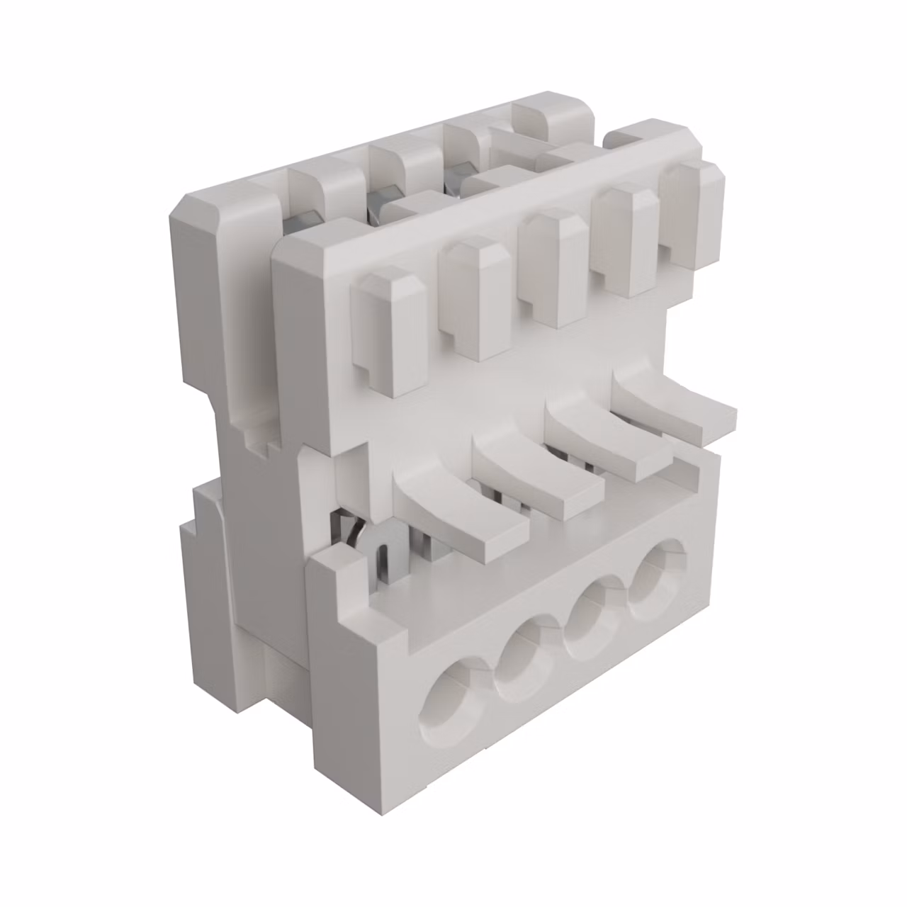 Appli-Mate RAST 2.5 IDT Housing, 2.50mm Pitch, Direct/Indirect, Female, 4 Circuits, All Position Keys, Polarizing Rib Between Circuits 3 and 4, Red Color Stripe for sale