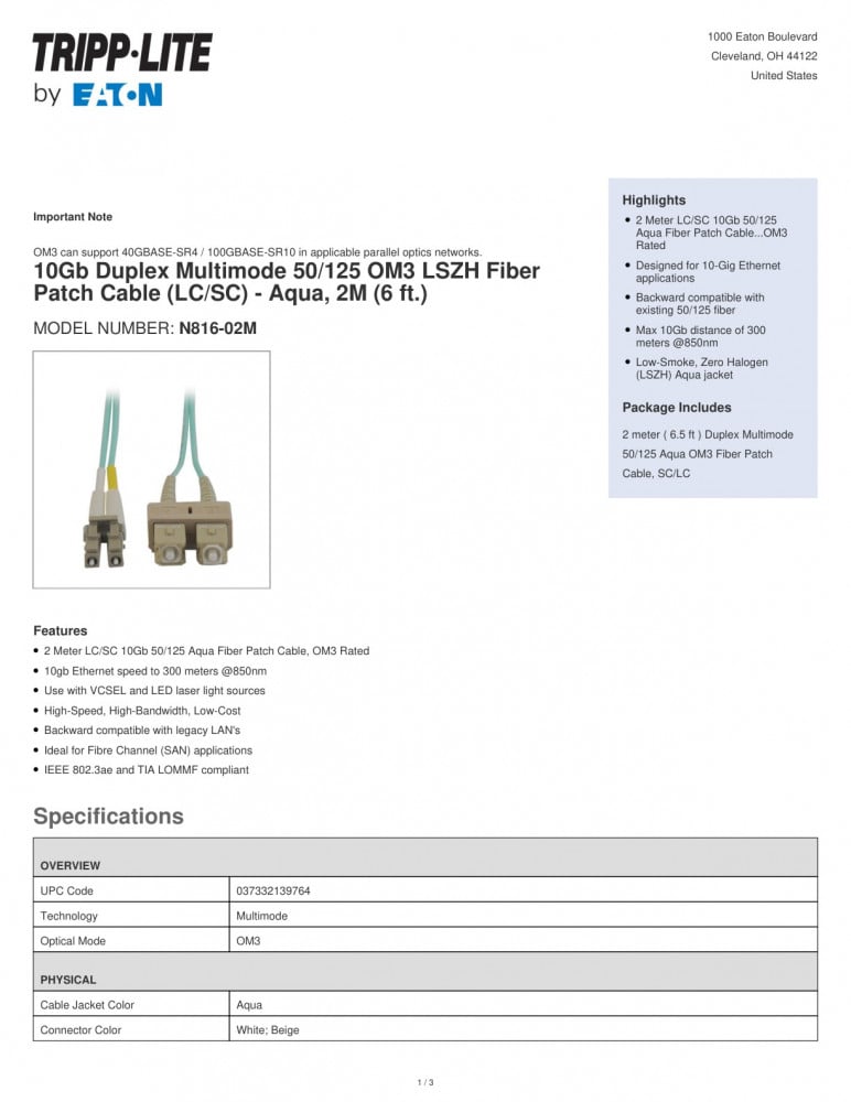 N816-02M technical document page 1