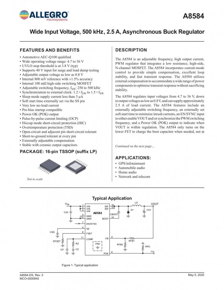 Datasheet page 1