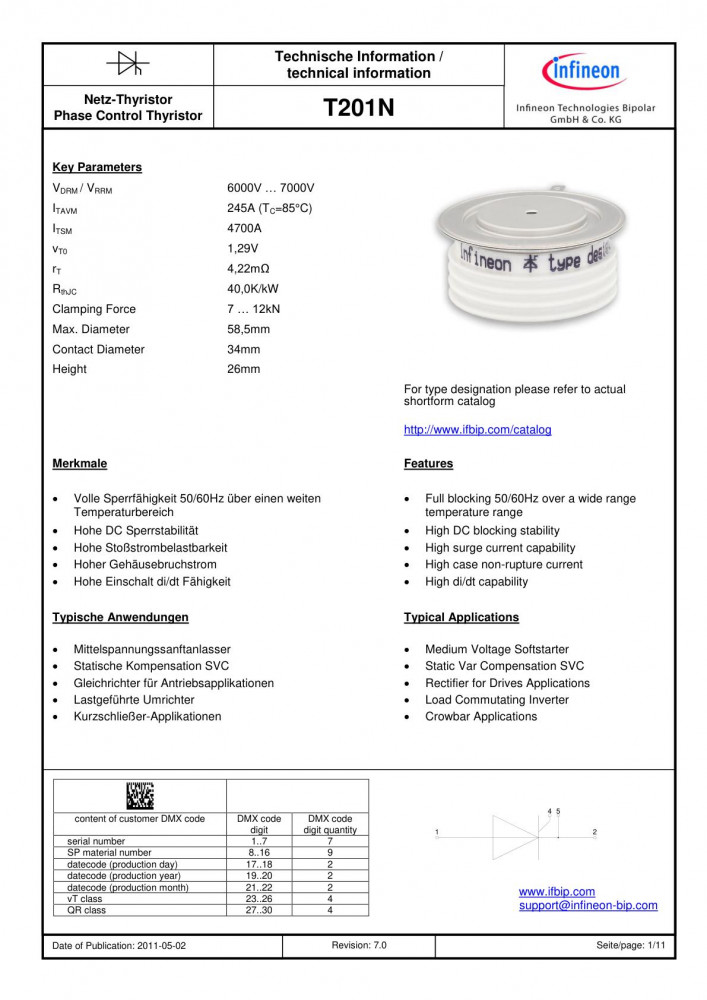 T201N technical document page 1