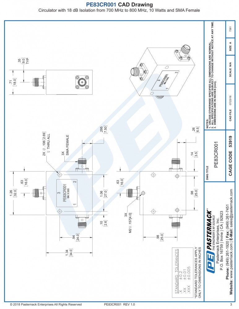 PE83CR001 technical document page 3