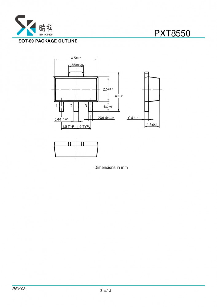 PXT8550 datasheet page 3