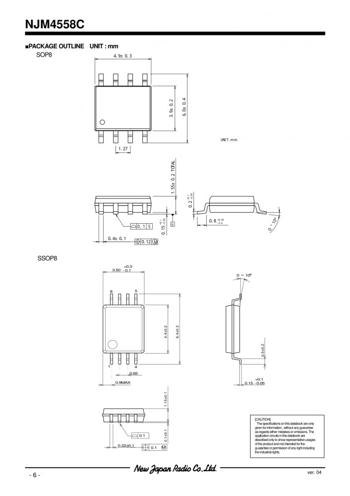 NJM4558CG-TE2 datasheet page 6