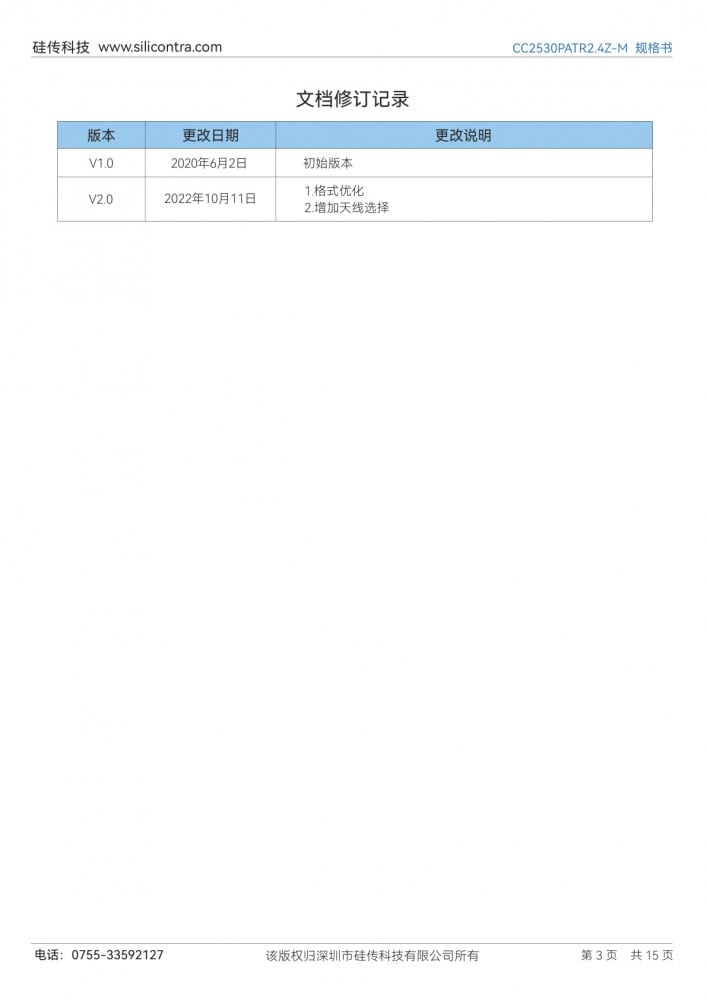 CC2530PATR2.4Z-M datasheet page 3