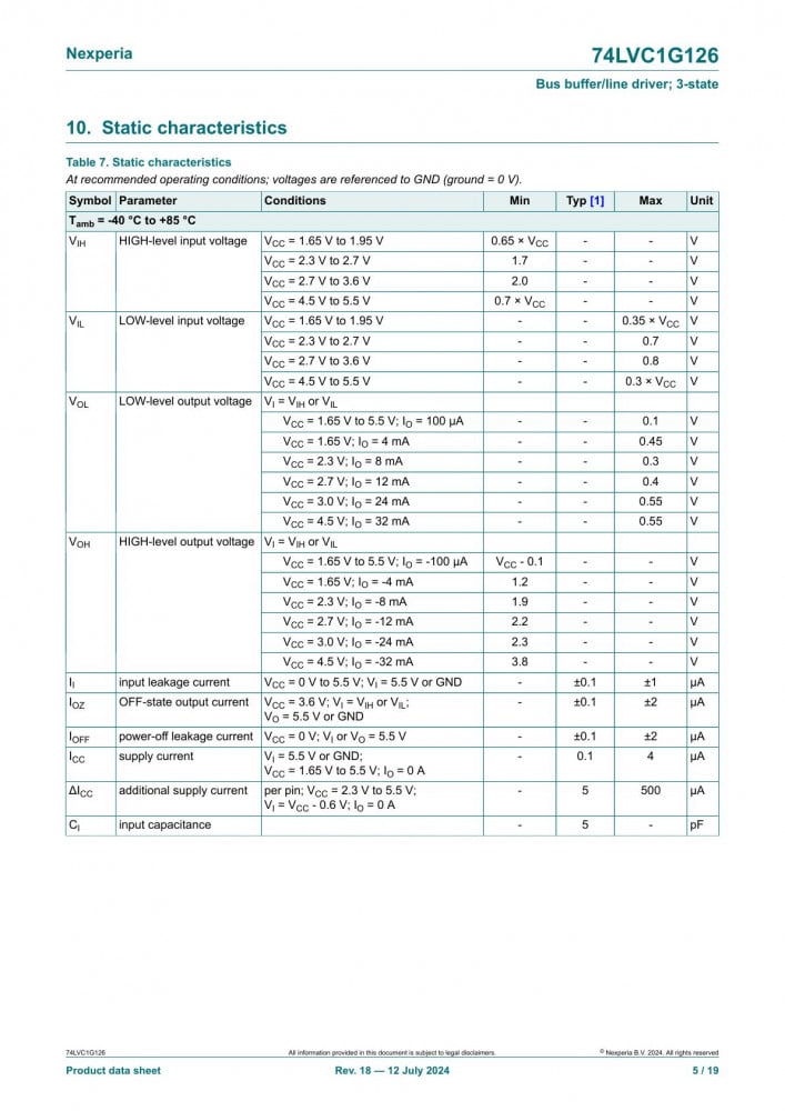 74LVC1G126GM,115 datasheet page 5