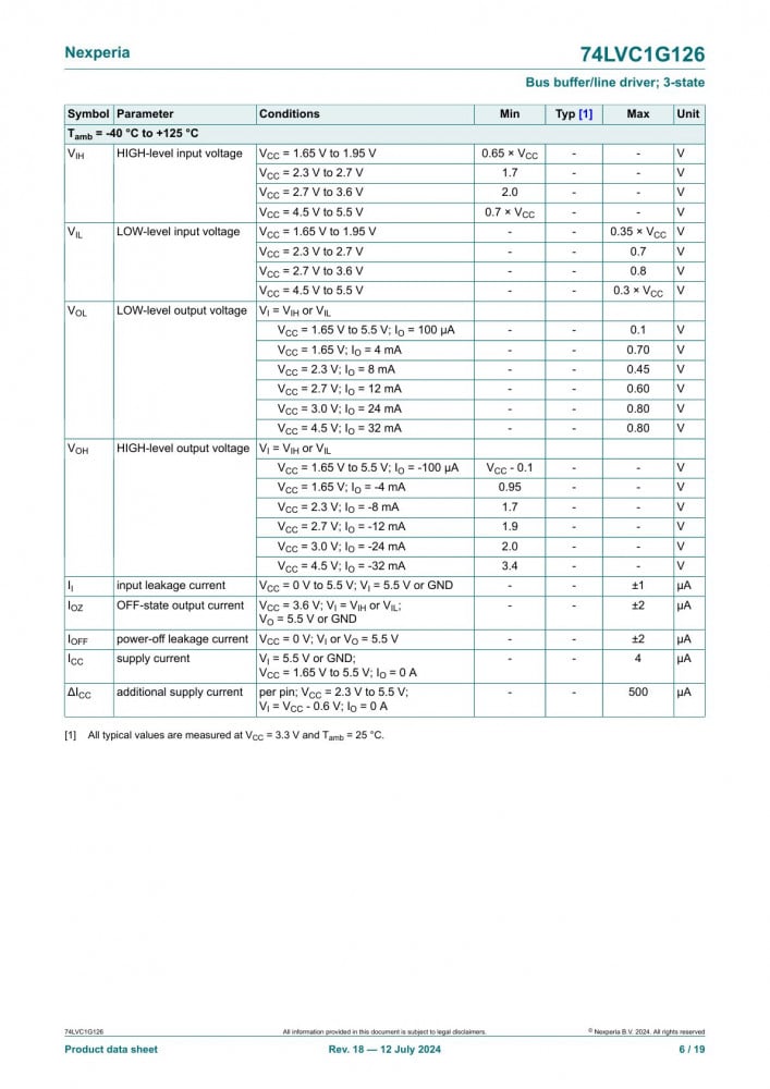 74LVC1G126GM,115 datasheet page 6
