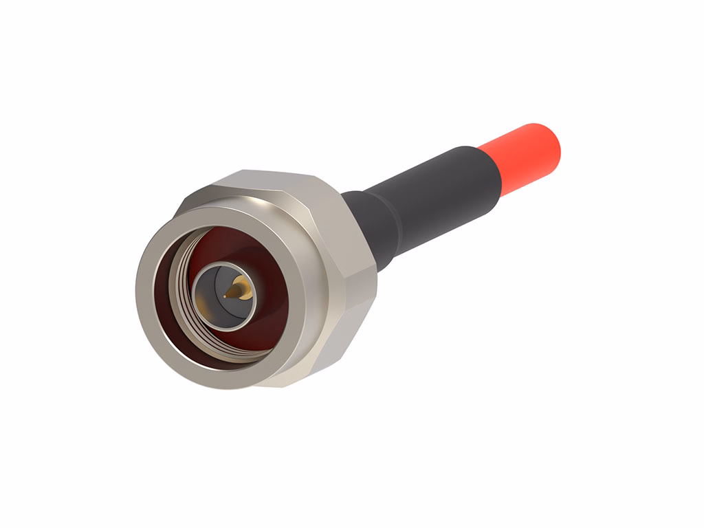 N Plug, Straight, Crimp, RG-141, RG-303, RG-58 and LMR-195 Cable, Brass Body, Nickel (Ni) Plated, Tray, 50 Ohms