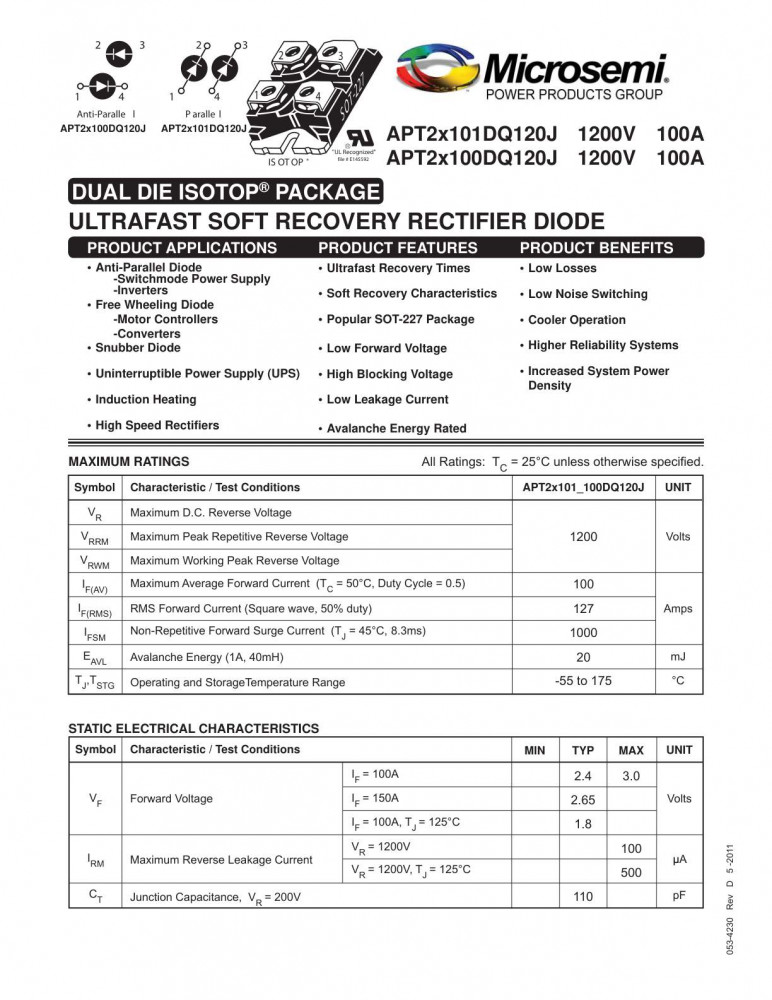 APT2X101DQ120J datasheet page 1