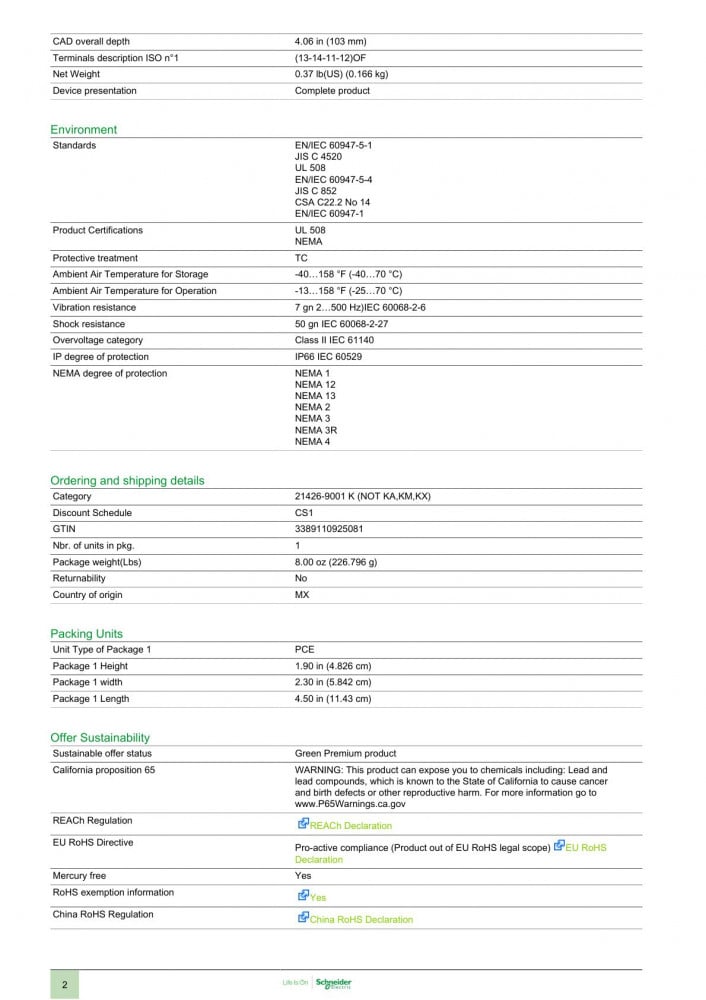 9001K2L38GH13 technical document page 2