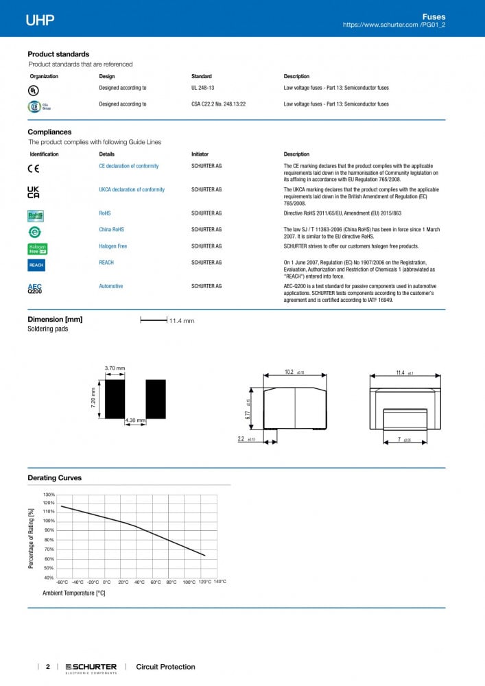 SCHURTER 3-139-124 technical document page 2