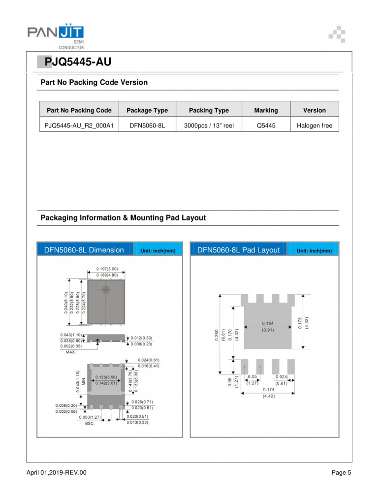 PJQ5445-AU datasheet page 5