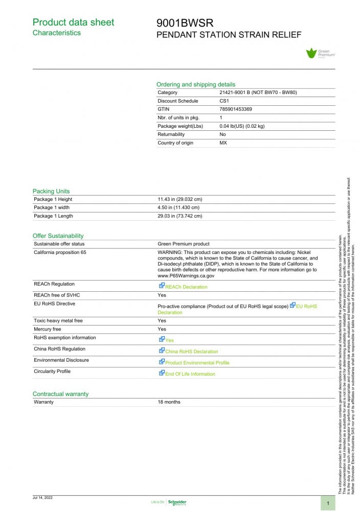 9001BWSR technical document preview