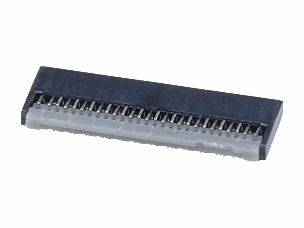 Easy-On Back Flip FPC Connector, 0.30mm Pitch, LA75 Series, Right-Angle, Surface Mount, Dual Contact Style, 0.75mm Height, 35 Circuits