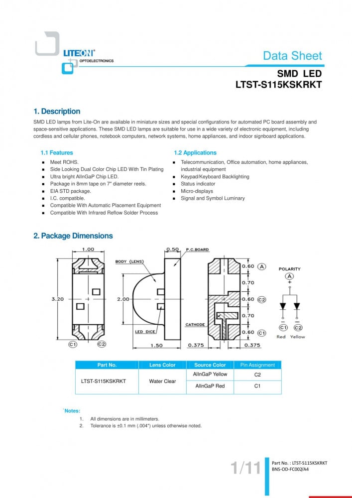 LTST-S115KSKRKT datasheet page 2