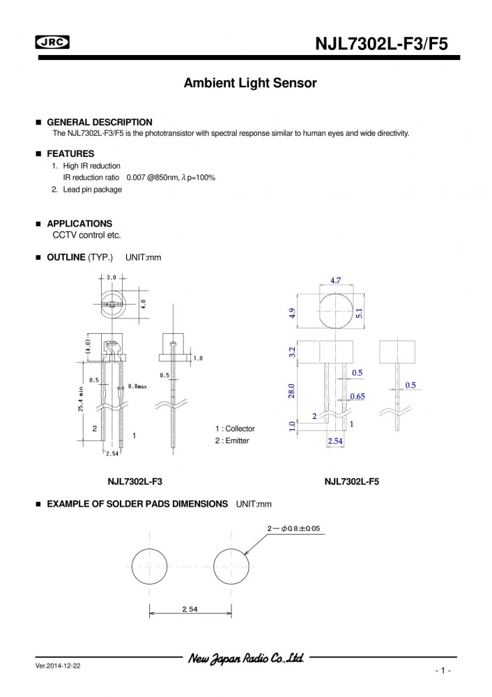 NJL7302L-F3 datasheet page 1