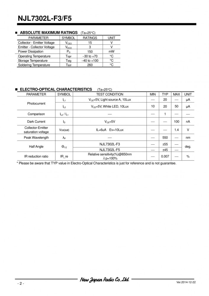 NJL7302L-F3 datasheet page 2