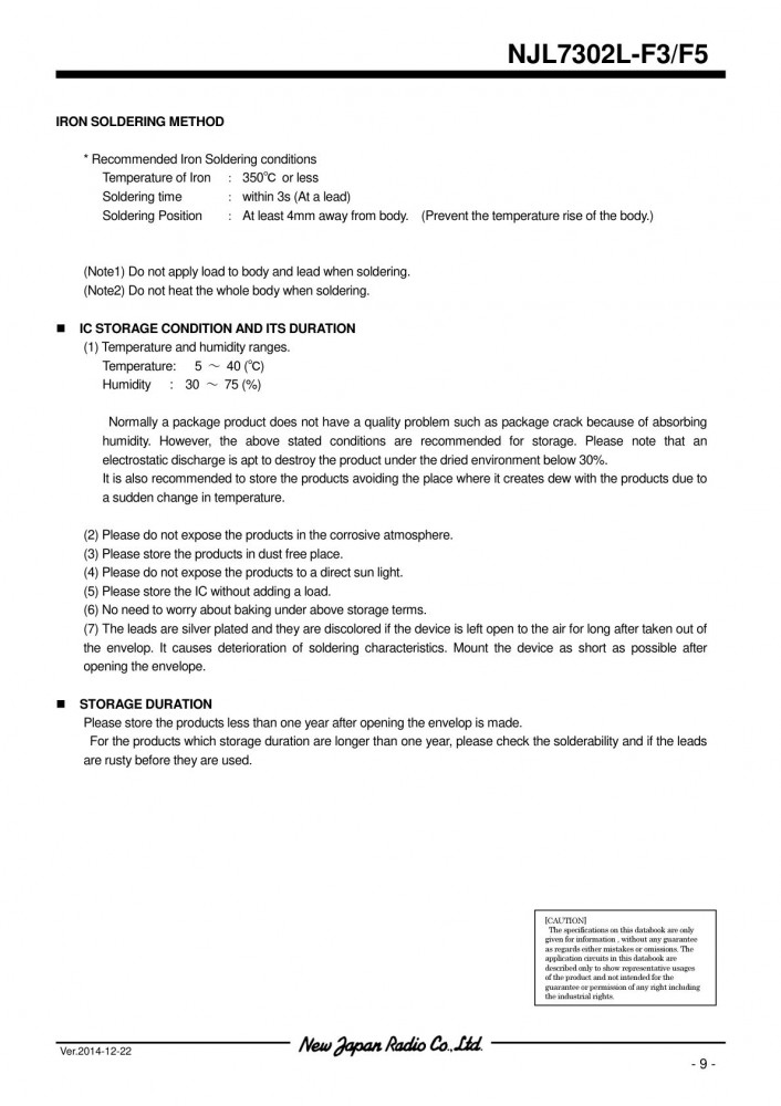NJL7302L-F3 datasheet page 9