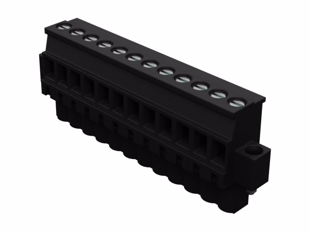 5.00mm Pitch Eurostyle Vertical Plug, with Retention Screws and Standard Imprinting, Rear Wire Entry, Gold (Au) Plated, Black, 12 Circuits for sale