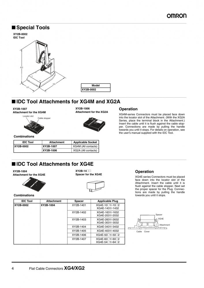 OMRON XG2A-1402 technical document page 4