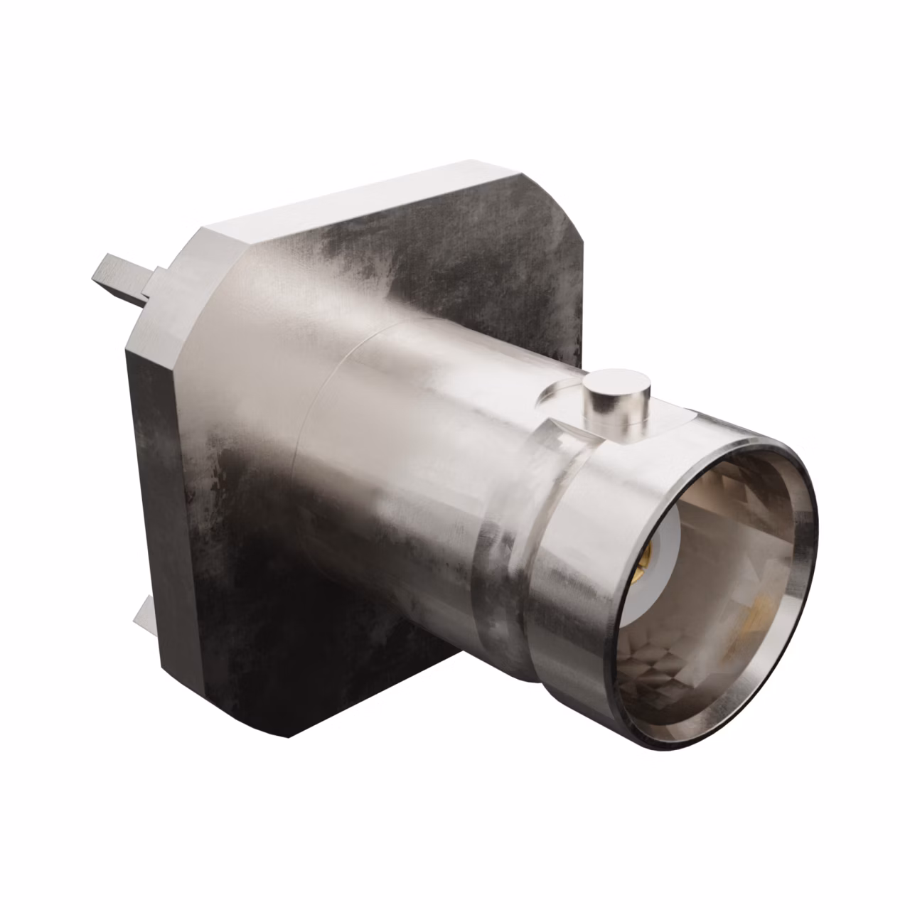 BNC Jack, Straight, PCB Receptacle, Through Hole, Brass Body, Nickel (Ni) Plated, 16.80mm Height, 50 Ohms for sale