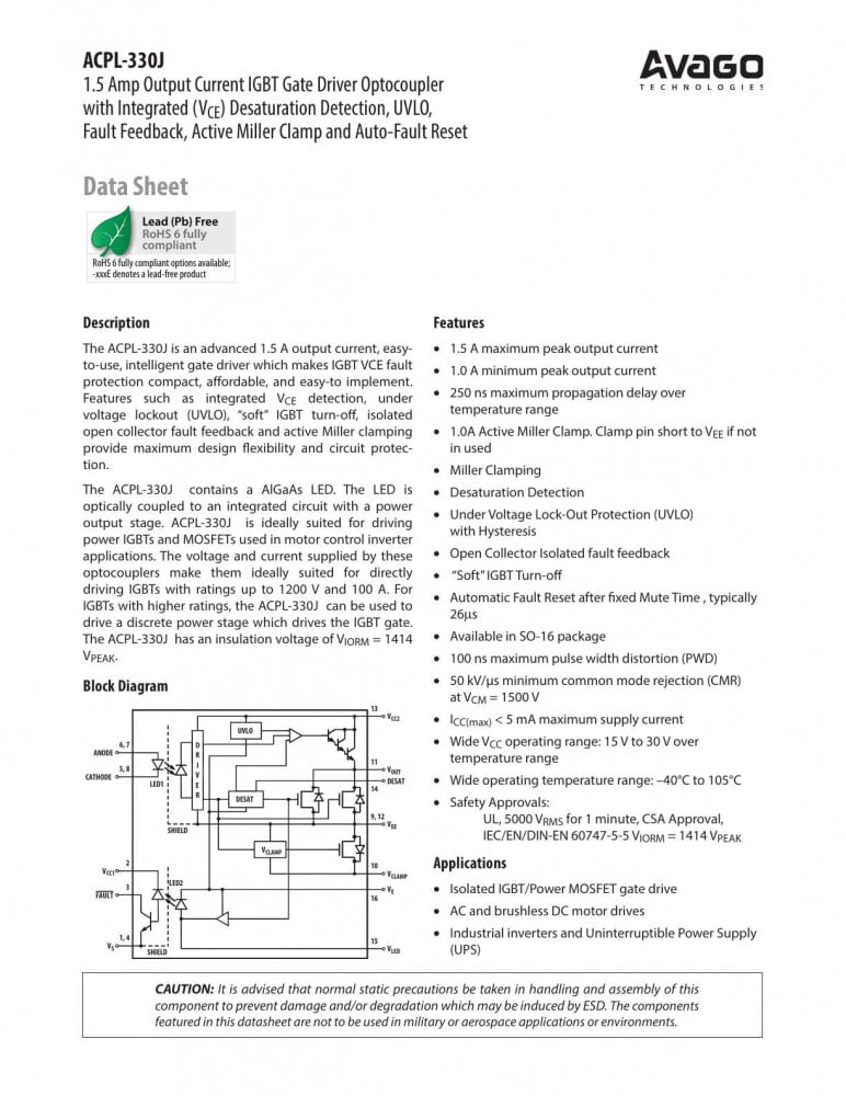 ACPL-330J datasheet page 1
