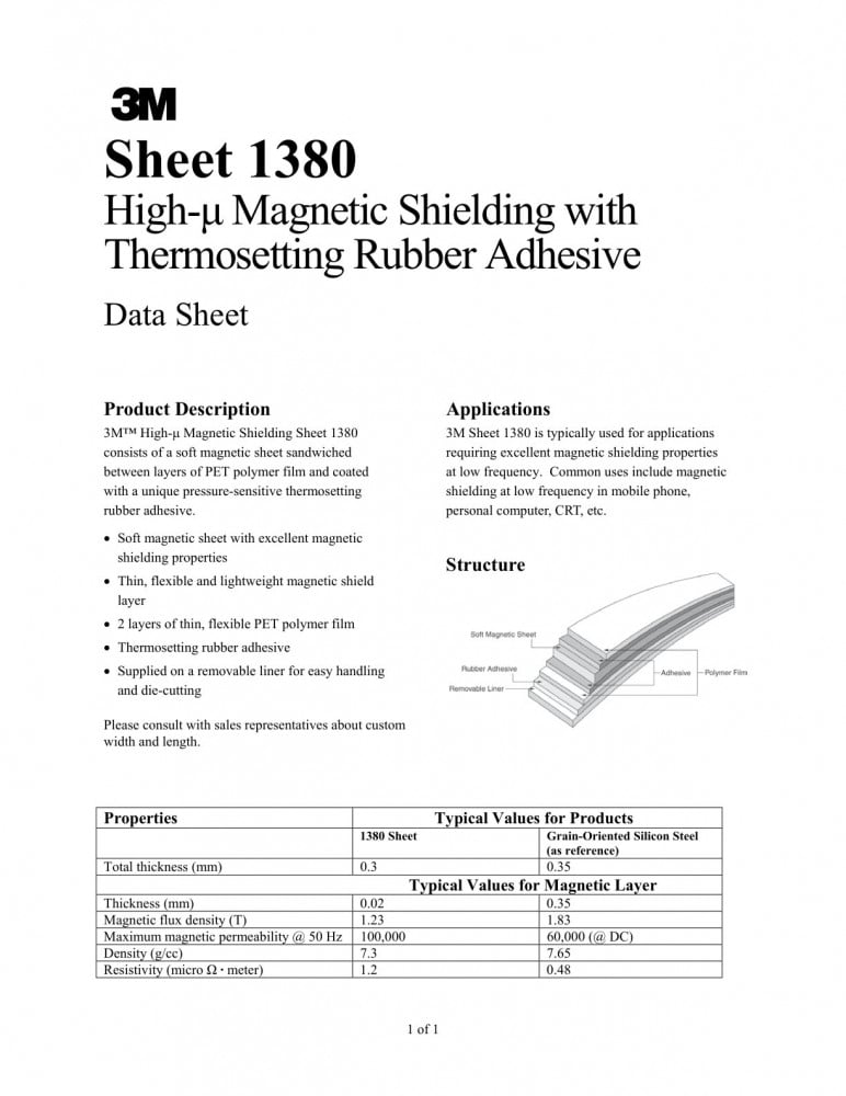 3M 1380 datasheet page 1