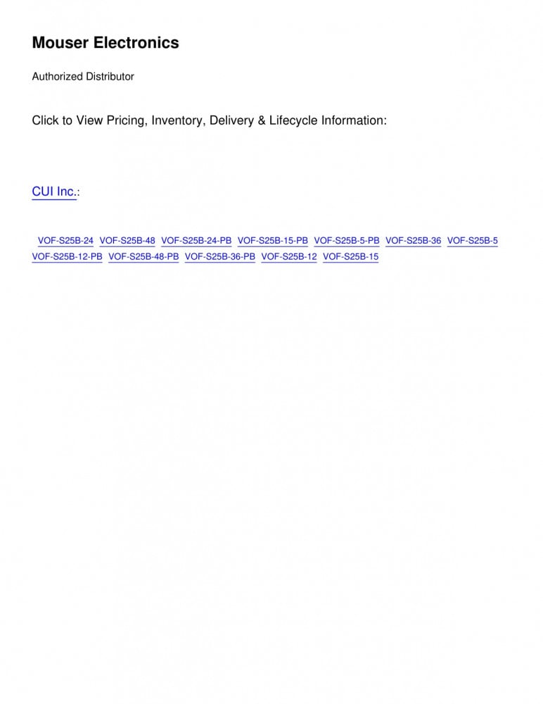 CUI VOF-S25B datasheet page 8
