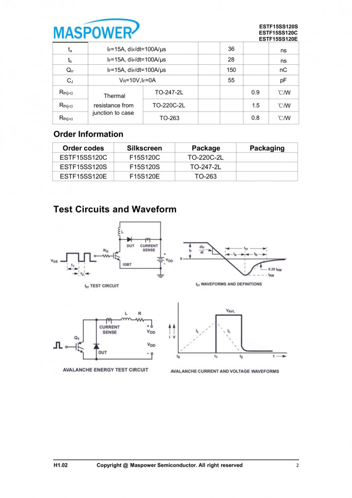 ESTF15SS120 series datasheet page 2