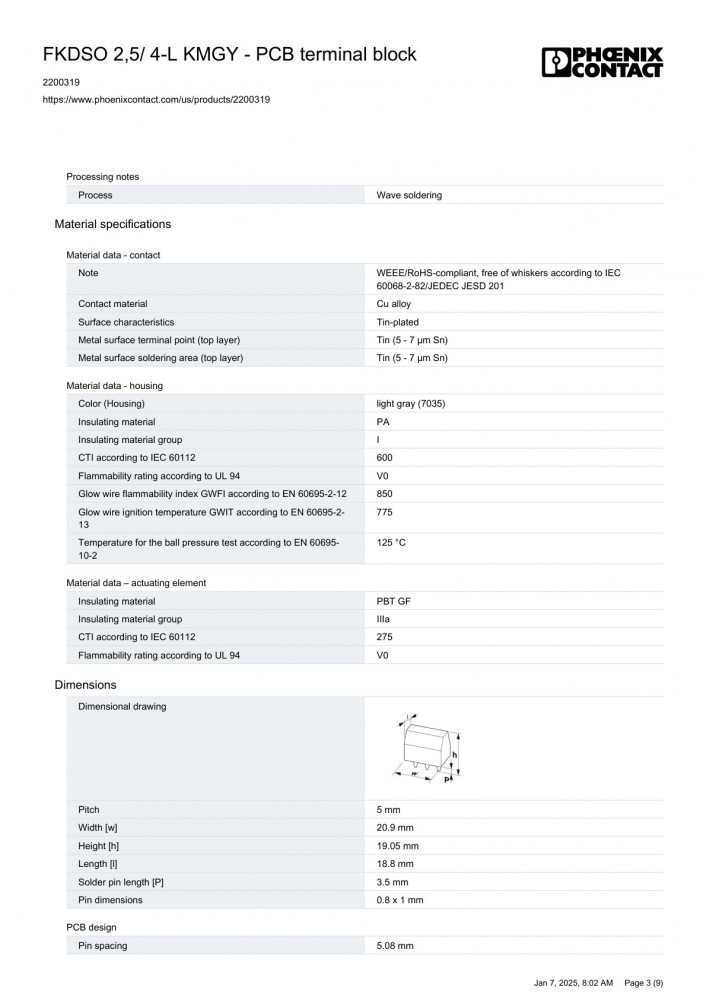 Phoenix Contact 2200319 technical document page 3
