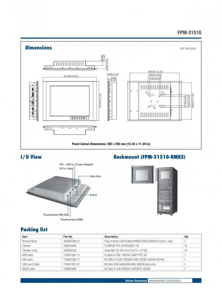 FPM-3151G product documentation page 2