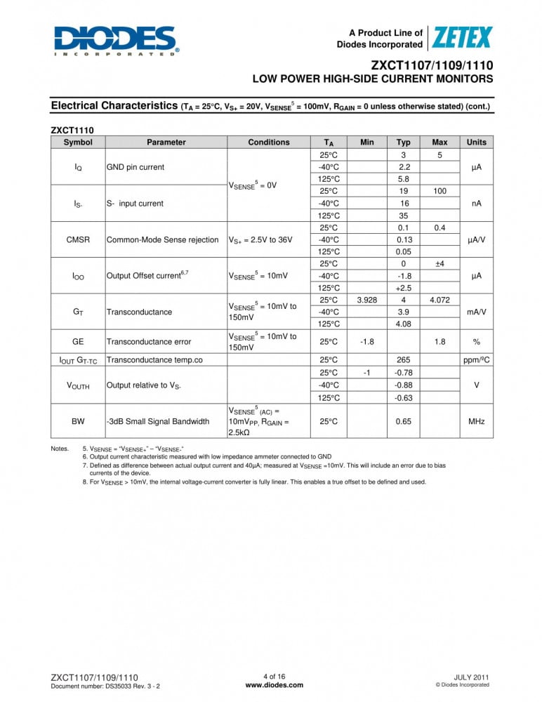 ZXCT1107SA-7 datasheet page 4