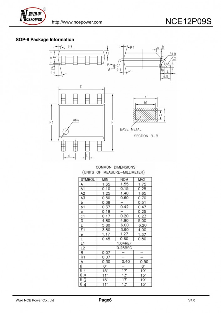NCE12P09S datasheet page 6