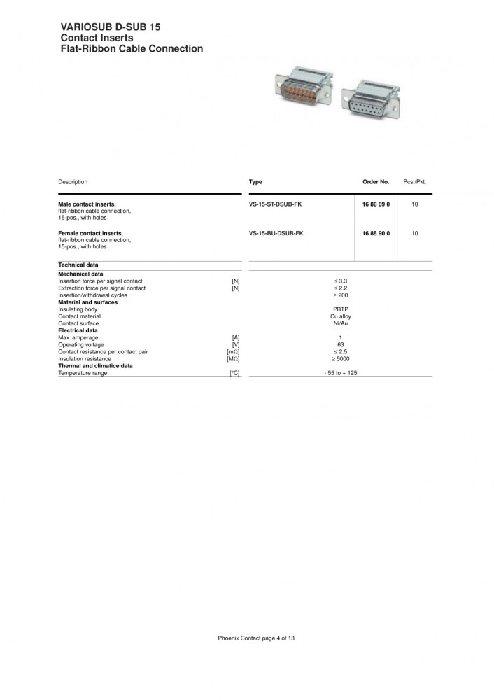 Phoenix Contact VS-15-A technical document page 4