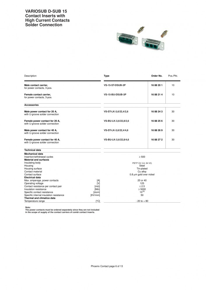Phoenix Contact VS-15-A technical document page 6