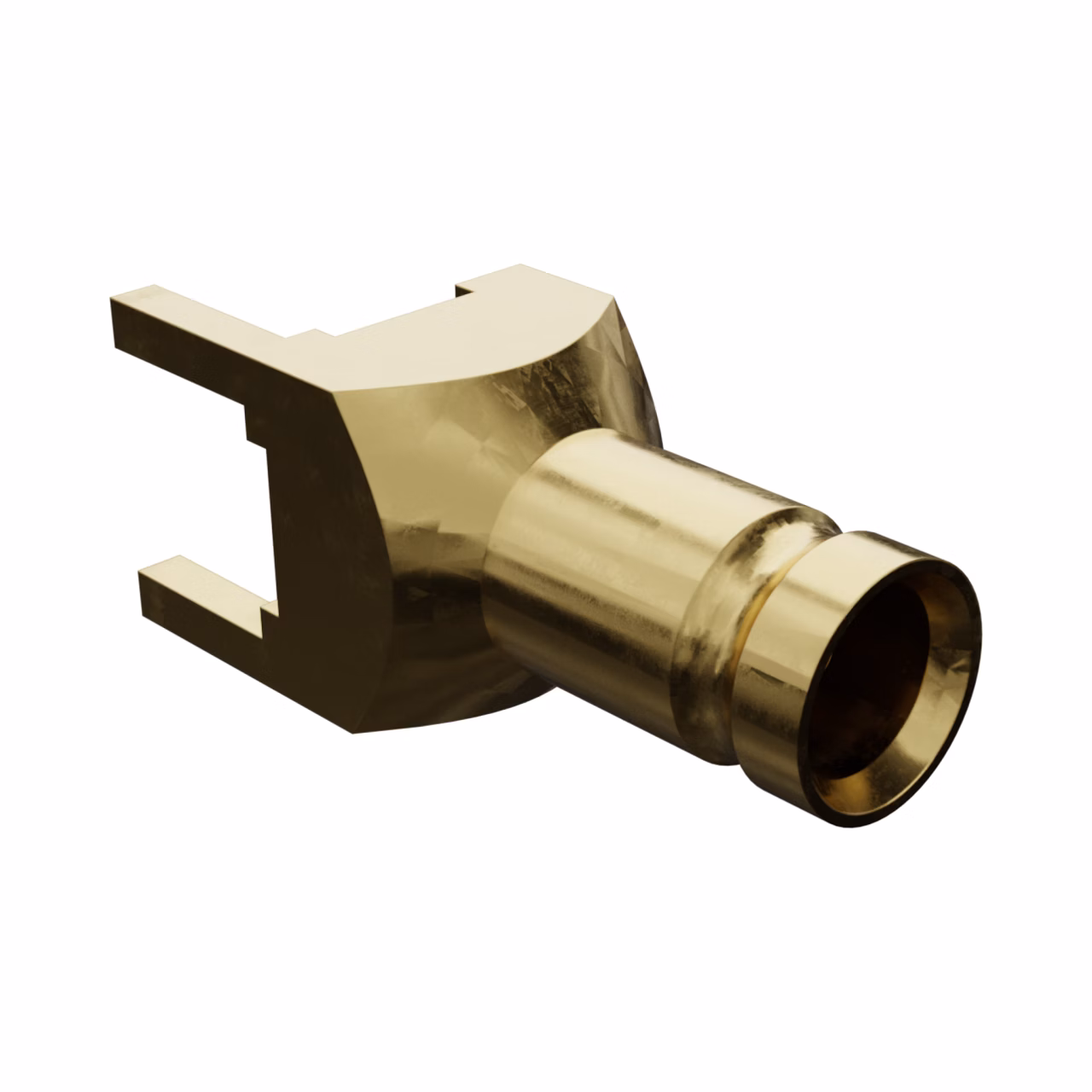 DIN 1.0/2.3 Jack, Straight, PCB Receptacle, Through Hole, 3 Legs, Brass Body, Gold (Au) Plated, 11.00mm Height, 75 Ohms for sale