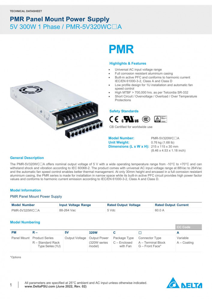 PMR-5V320WCGA datasheet page 1