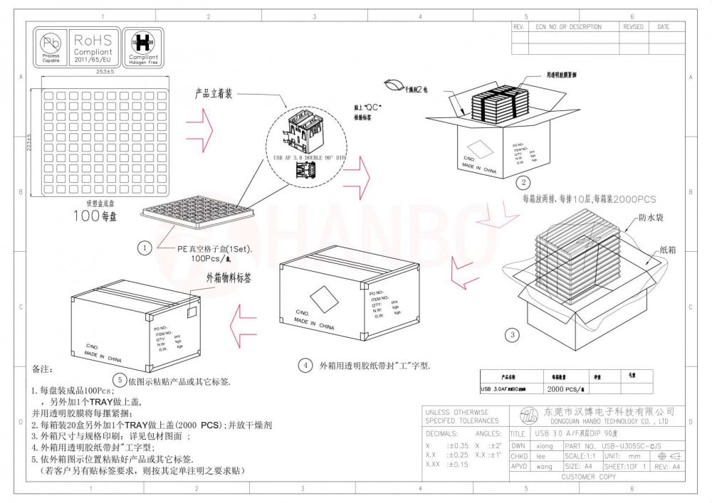 USB-U305SC-CJS technical drawing page 2