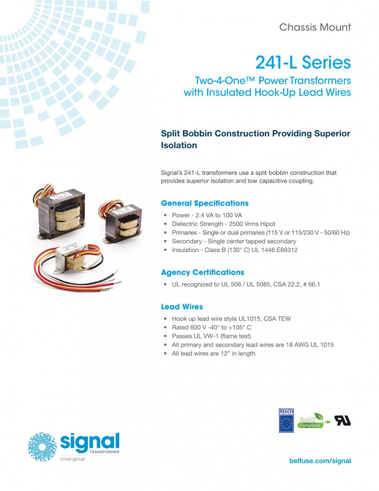 241-L Series datasheet page 1