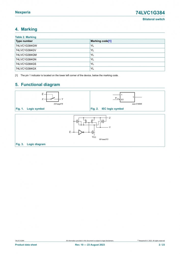 74LVC1G384GW,125 datasheet page 2