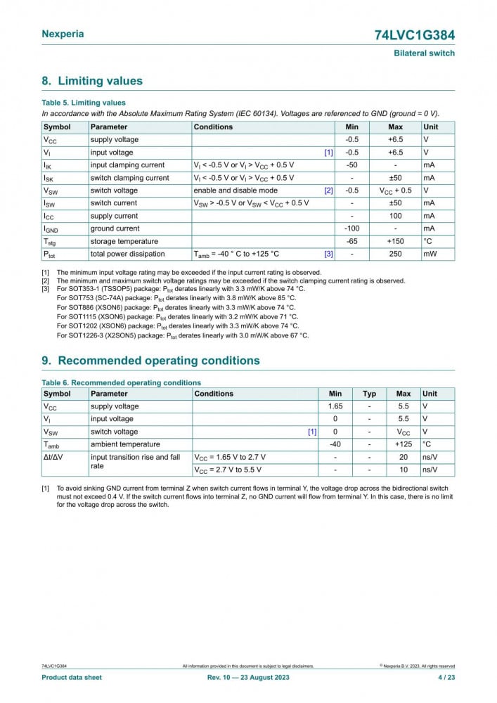 74LVC1G384GW,125 datasheet page 4