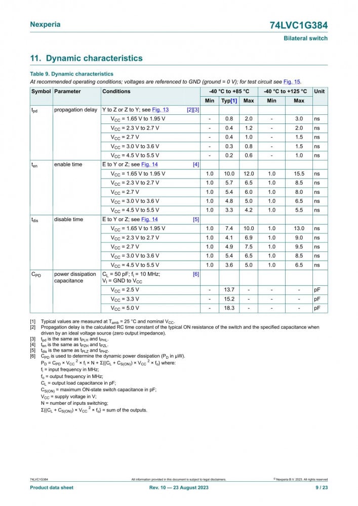 74LVC1G384GW,125 datasheet page 9