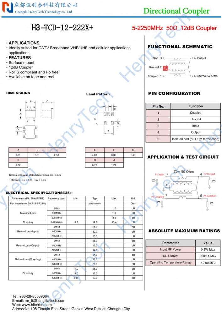 H3-TCD-12-222X+ datasheet page 1