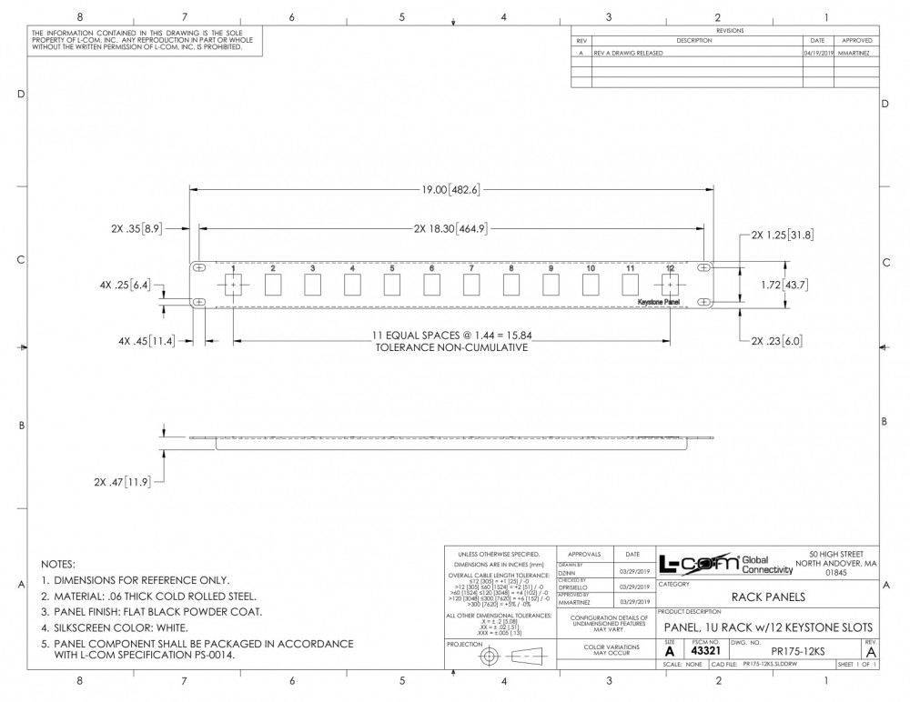 L-com PR175-12KS technical document page