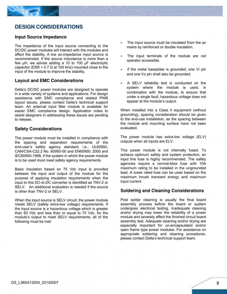 DELTA L36SA3R315NRFA datasheet page 8