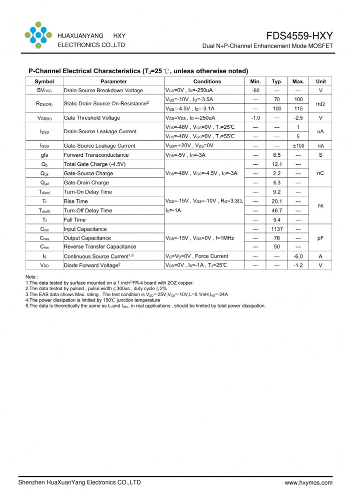 FDS4559-HXY datasheet page 3