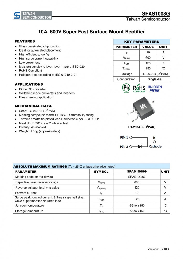 SFAS1008G datasheet page 1