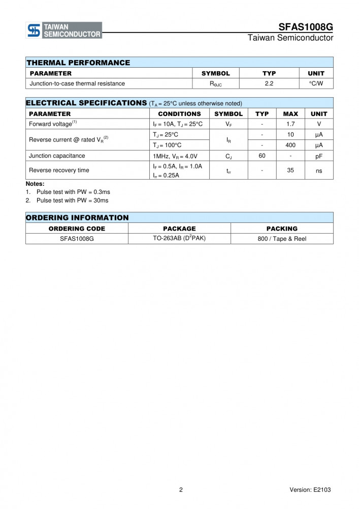 SFAS1008G datasheet page 2
