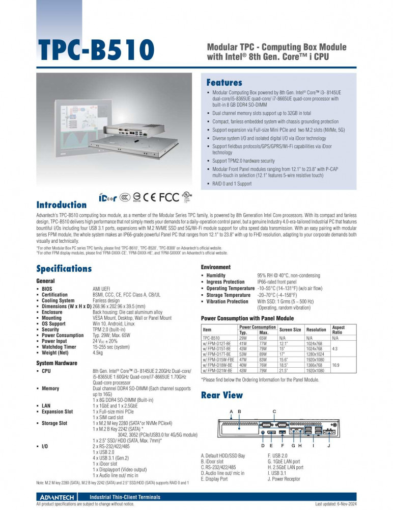TPC-B510 technical document, page 1